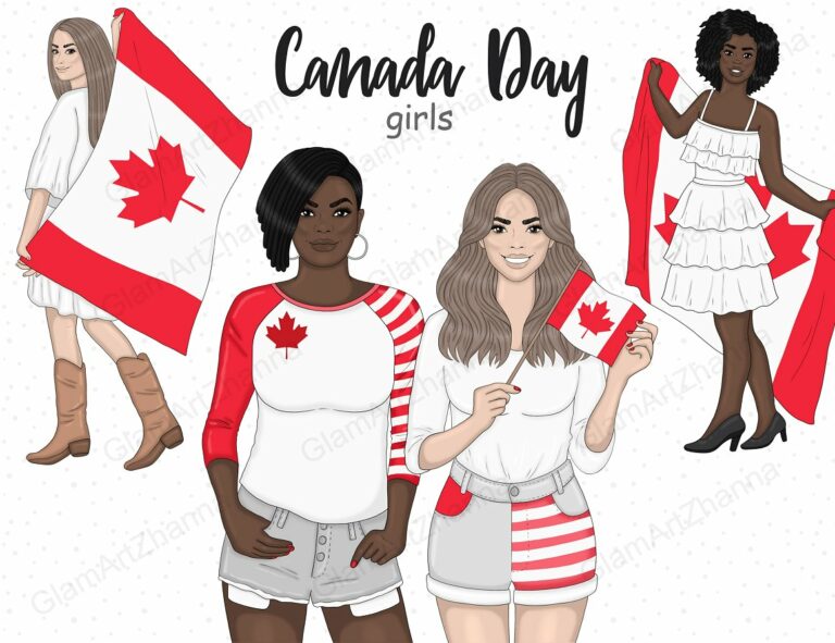 Canada Day Girls Clipart – MasterBundles