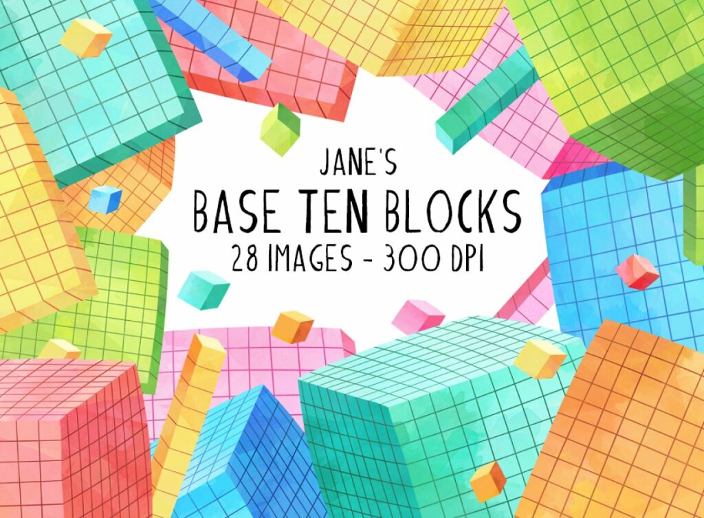 Watercolor Base Ten Blocks Clipart – MasterBundles