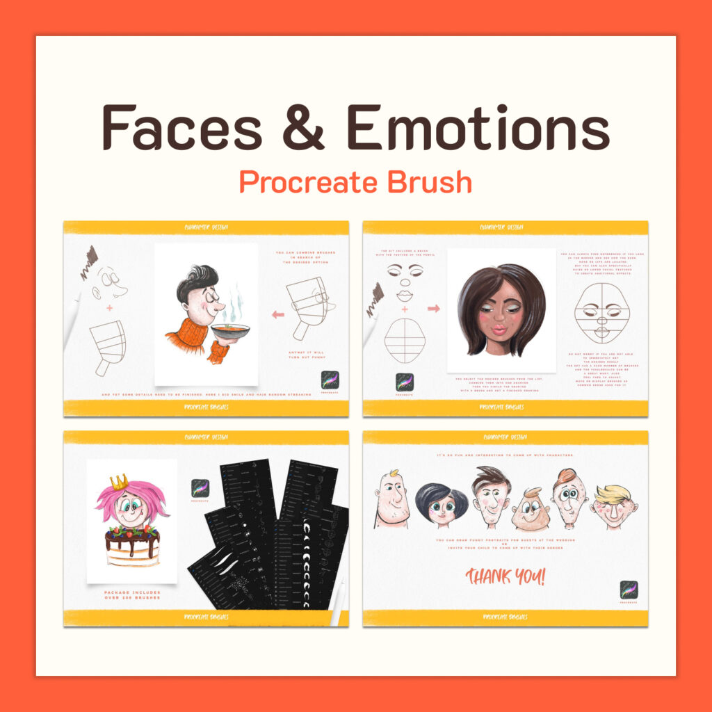 Faces & Emotions Procreate Brush – MasterBundles