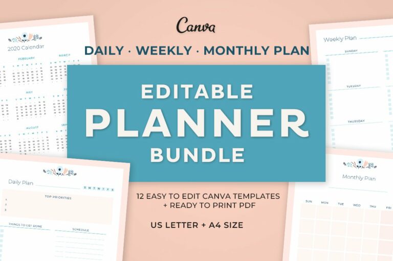 Editable Canva Planner Bundle – MasterBundles