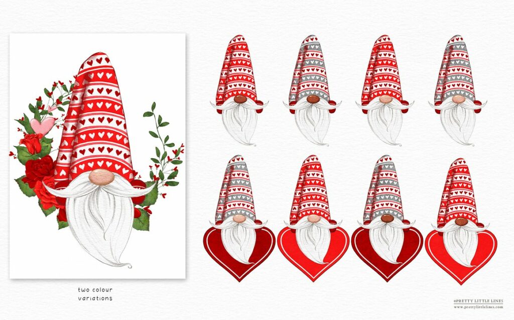 Valentine’s Gnomes Clipart – MasterBundles