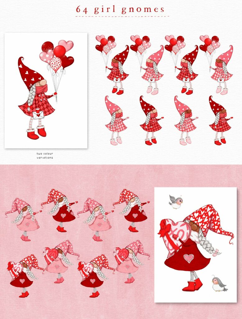 Valentine’s Gnomes Clipart – MasterBundles