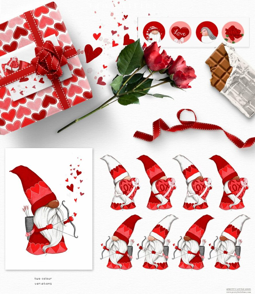 Valentine’s Gnomes Clipart – MasterBundles
