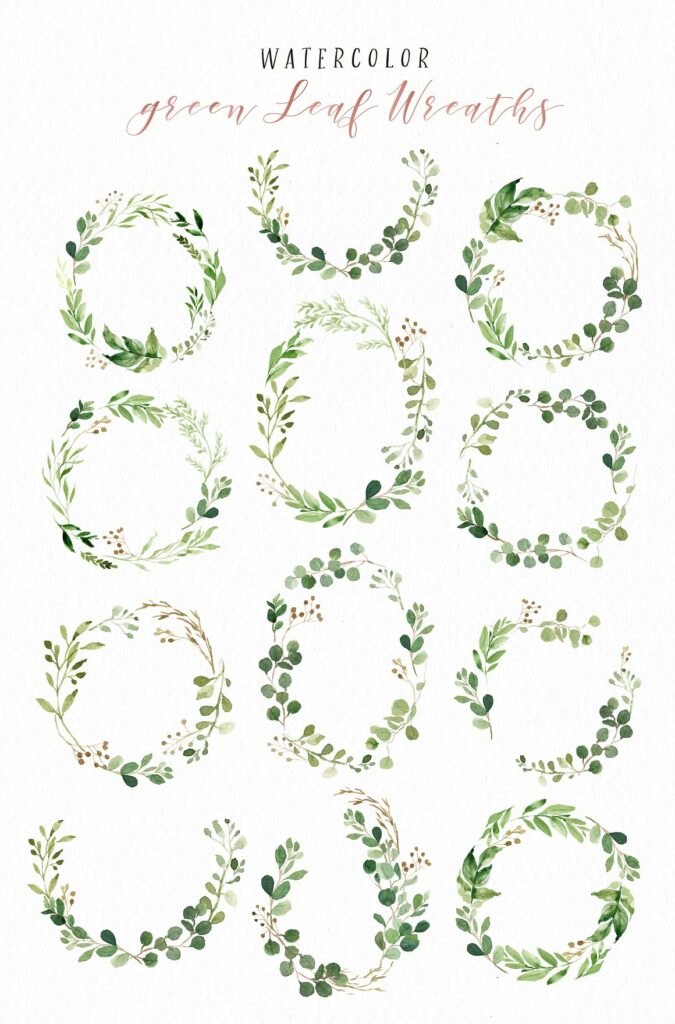 Watercolor Green Leaf Clip Art – MasterBundles