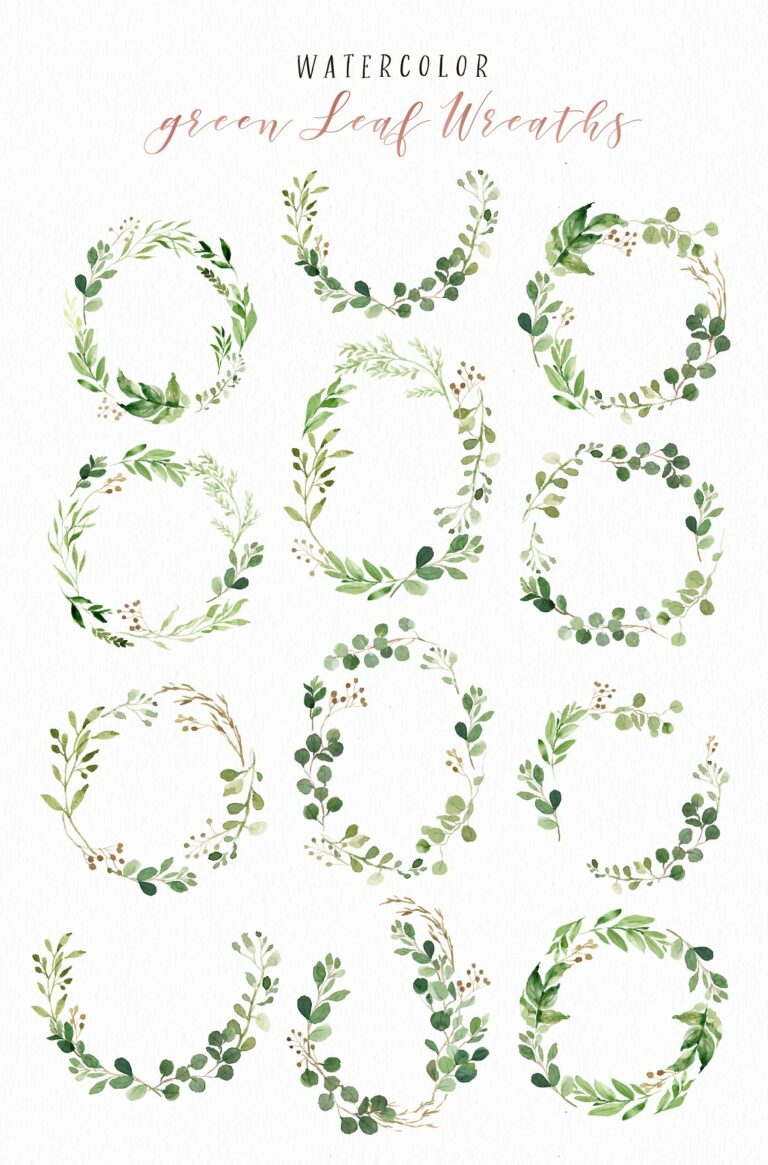 Watercolor Green Leaf Clip Art – MasterBundles