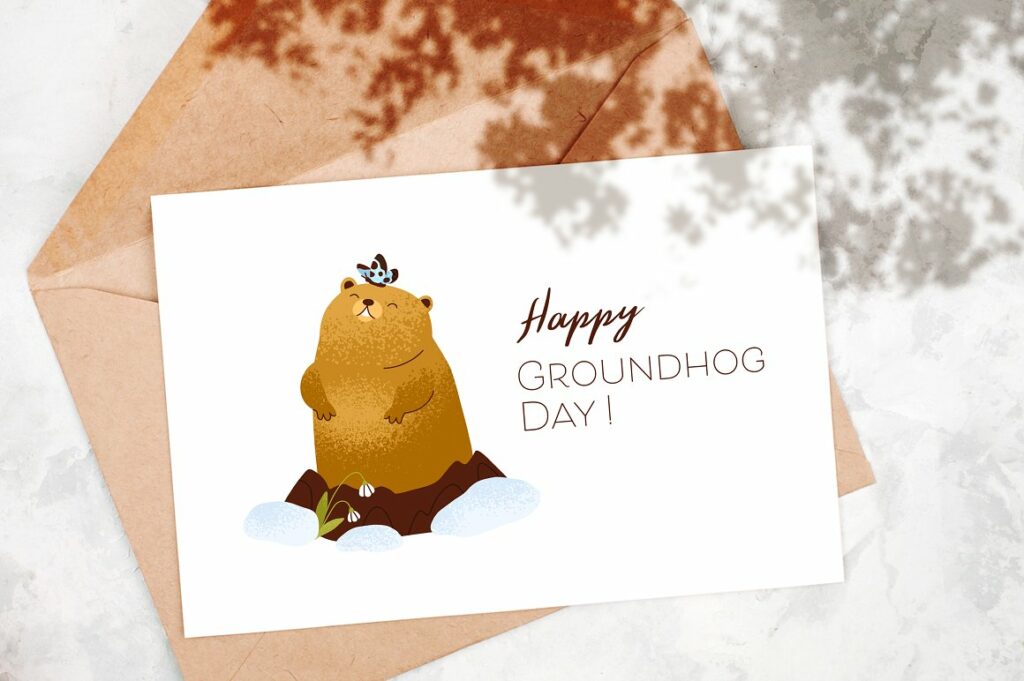Happy Groundhog Day Card – MasterBundles