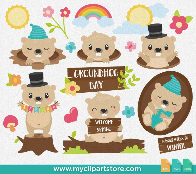 GroundHog Day Clipart + SVG – MasterBundles