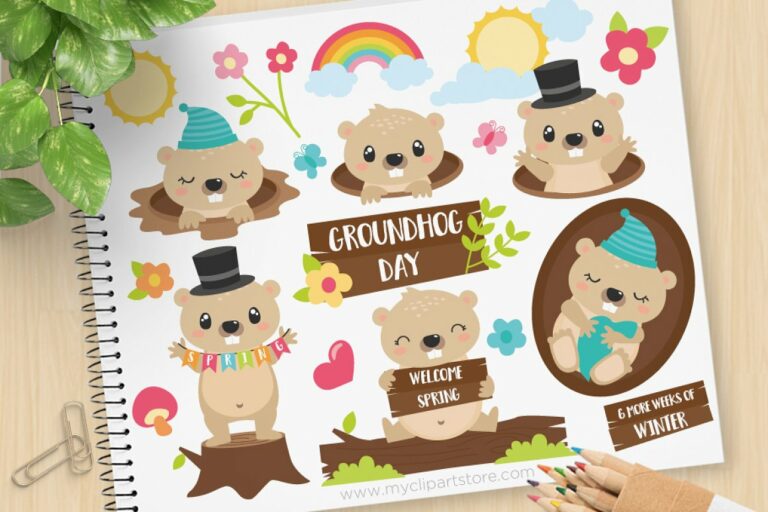 GroundHog Day Clipart + SVG – MasterBundles