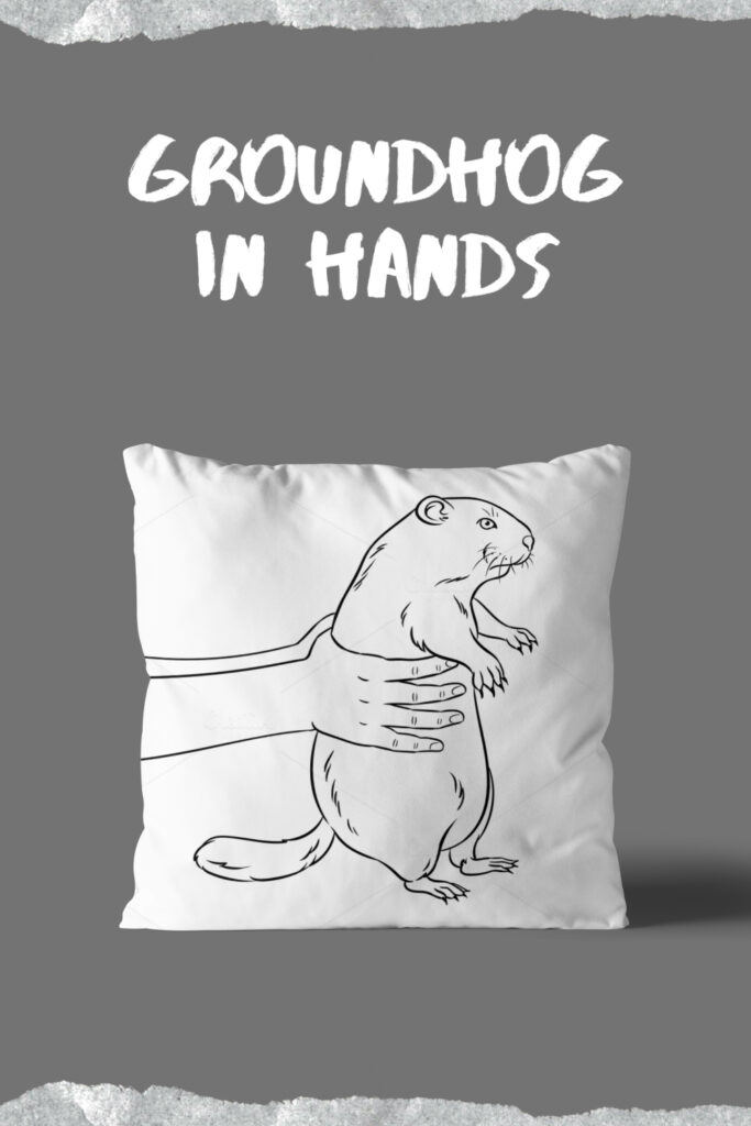 Groundhog In Hands Coloring Book Vector – MasterBundles