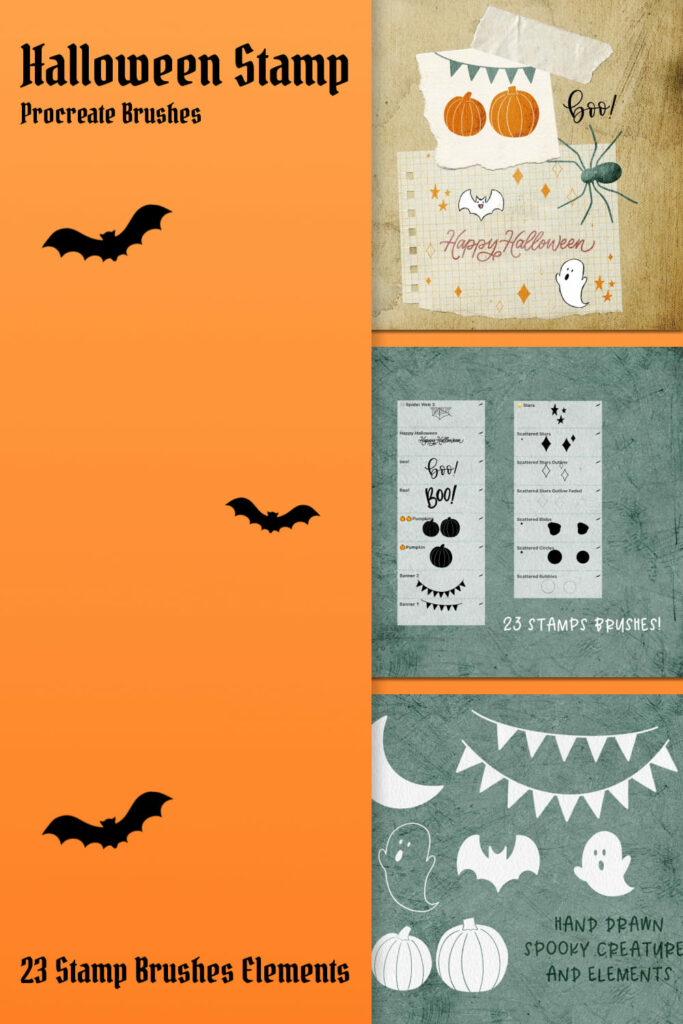 Halloween Stamp Procreate Brushes – MasterBundles