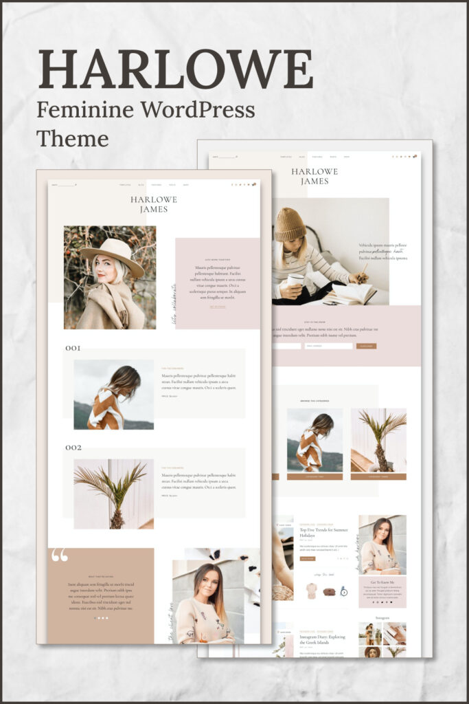 Harlowe - Feminine WordPress Theme – MasterBundles
