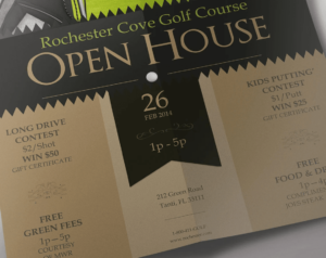 Golf Resort Open House Poster PowerPoint Publisher Template – MasterBundles