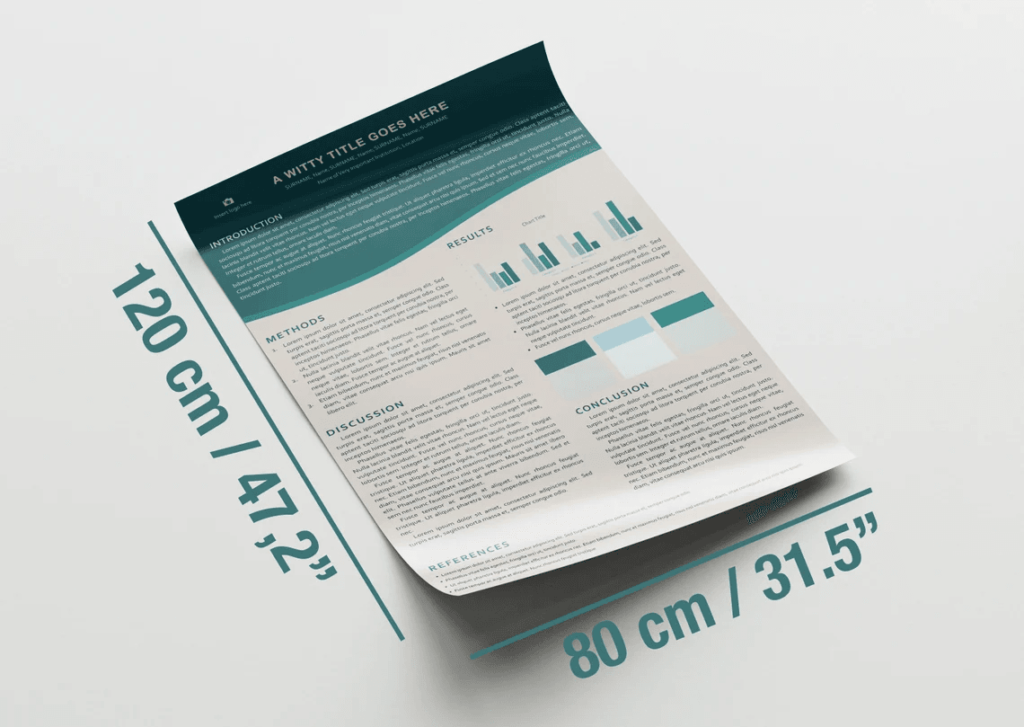 Scientific Poster Template In Powerpoint Warm Blue Academic Or Research ...