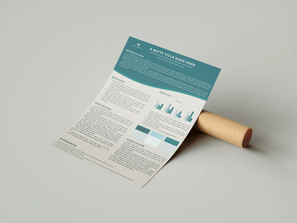 Scientific Poster Template In Powerpoint Warm Blue Academic Or Research ...