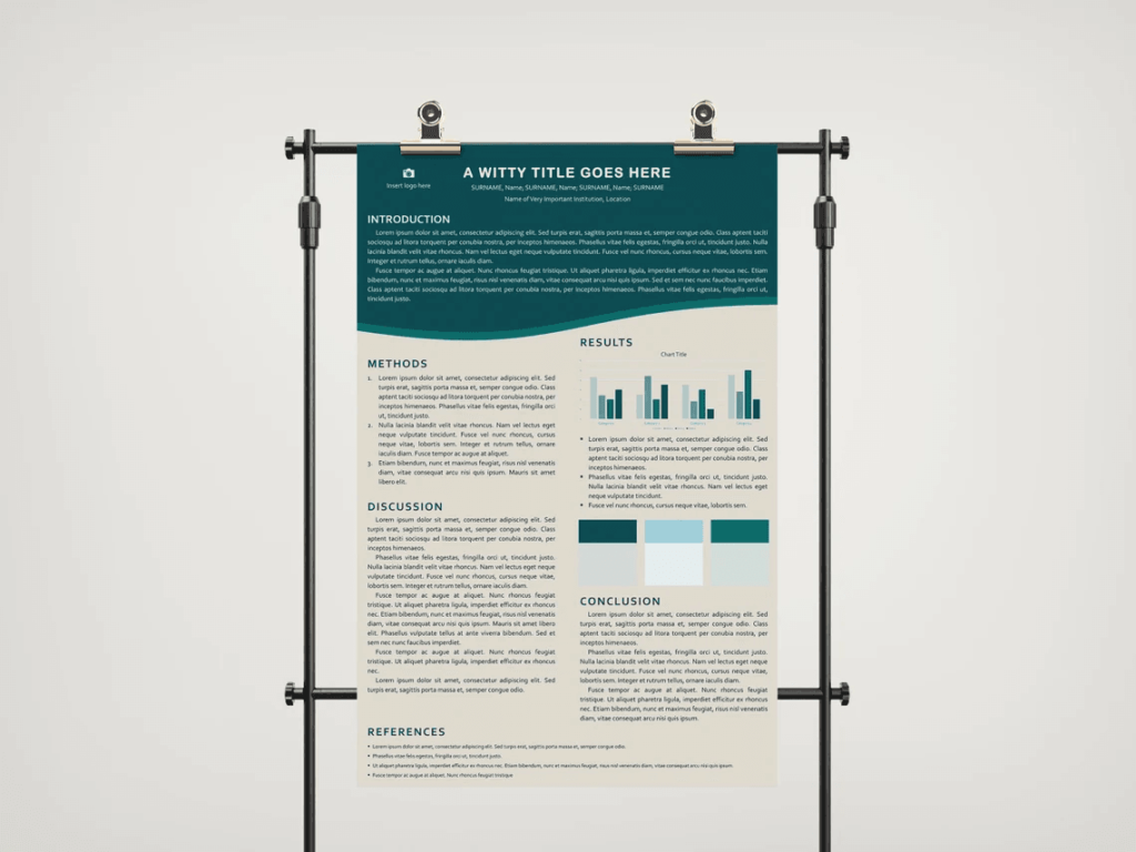 Scientific Poster Template In Powerpoint Warm Blue Academic Or Research ...