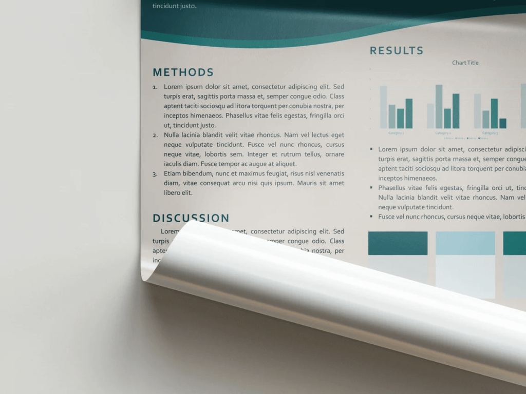 Scientific Poster Template In Powerpoint Warm Blue Academic Or Research ...