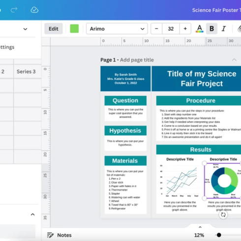 Science Fair Poster Template - Design For A 48x36" Display Board ...