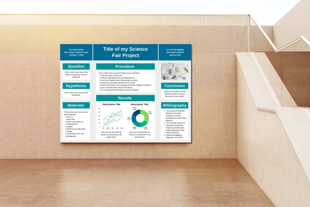 Science Fair Poster Template - Design For A 48x36" Display Board ...