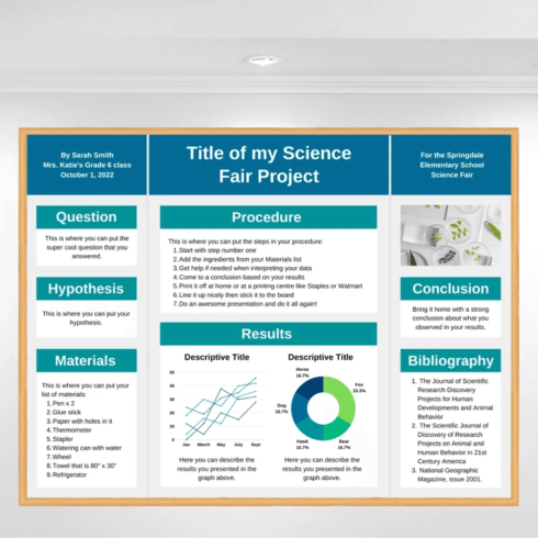 Science Fair Poster Template - Design For A 48x36" Display Board ...