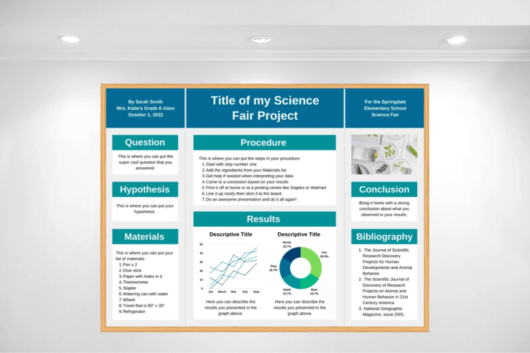 Science Fair Poster Template - Design For A 48x36" Display Board ...