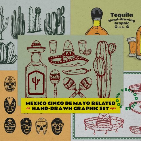 Mexican Cinco De Mayo Hand Drawing | MasterBundles