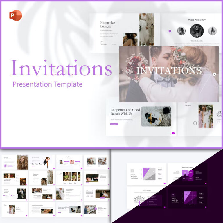 Invitations Simple PowerPoint Template – MasterBundles