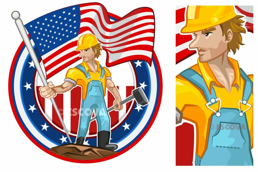 American Worker Labor Day Mayday – MasterBundles