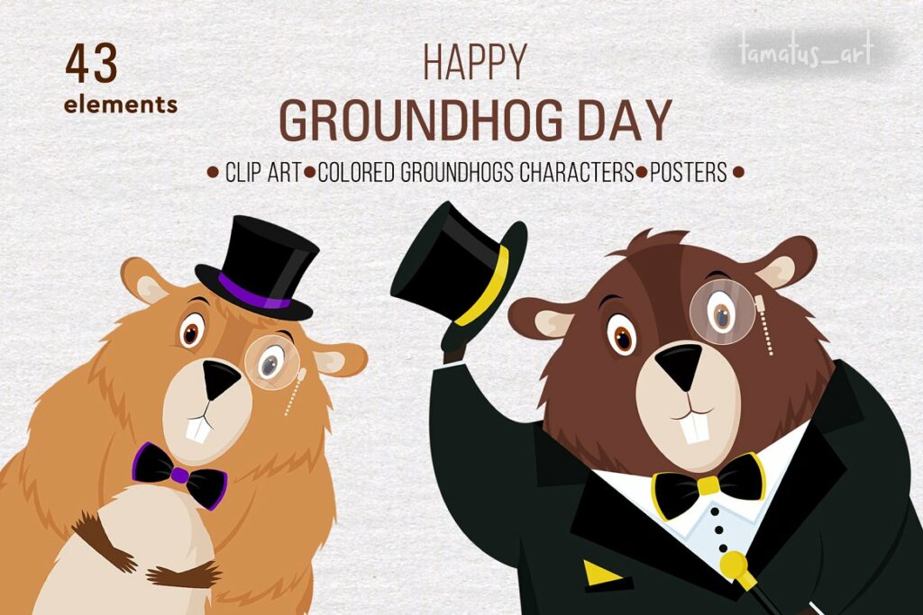 Happy Groundhog Day Clipart – MasterBundles