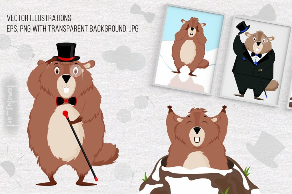 Happy Groundhog Day Clipart – MasterBundles