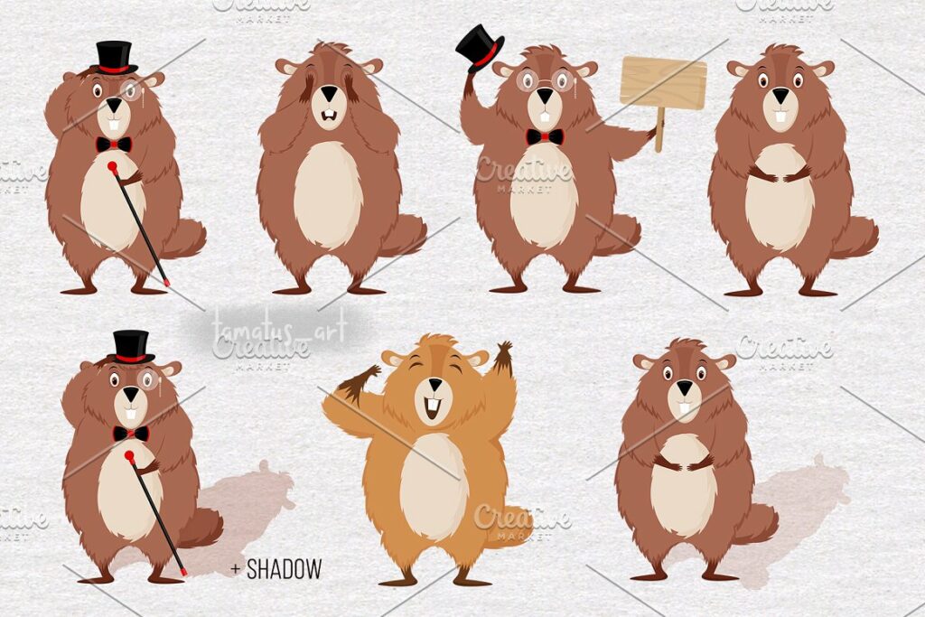 Happy Groundhog Day Clipart – MasterBundles