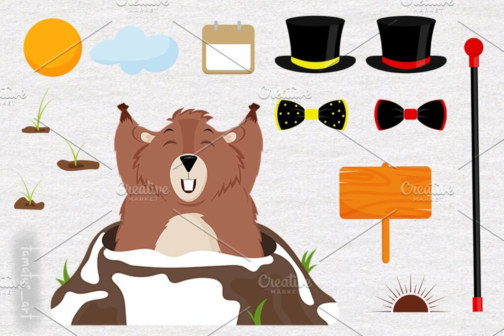 Happy Groundhog Day Clipart – MasterBundles