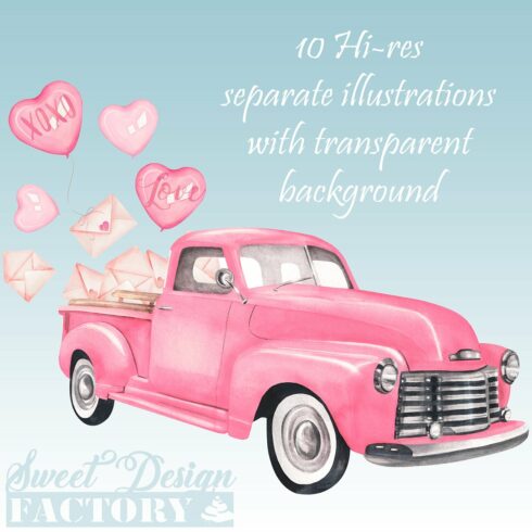 Valentine's Day Truck Clipart – MasterBundles