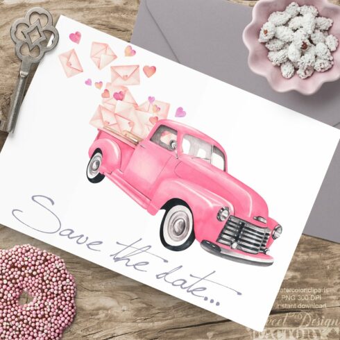 Valentine's Day Truck Clipart – MasterBundles