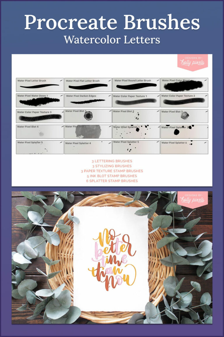 Procreate Brushes Watercolor Letters – MasterBundles