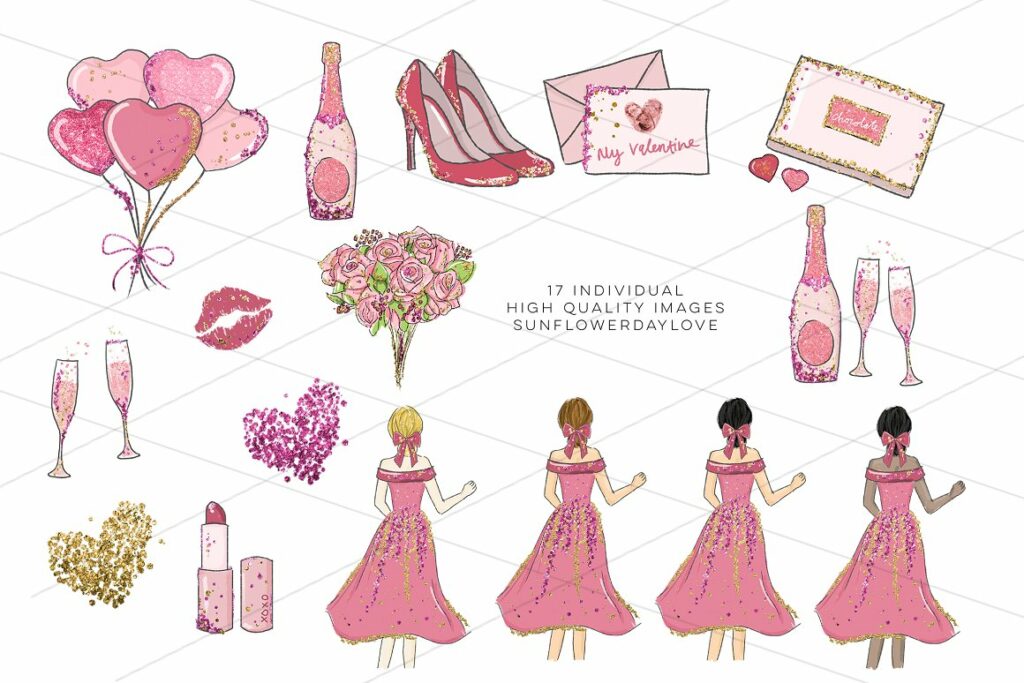 Romantic Date Valentine Clipart Set – MasterBundles