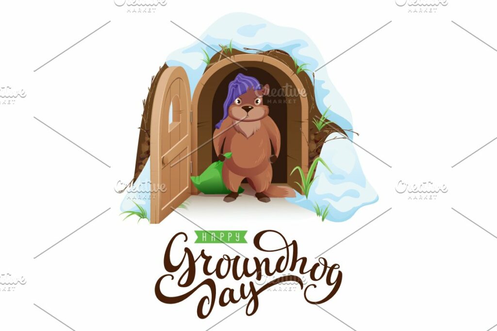 Groundhog Day Set Vector Cartoon – MasterBundles