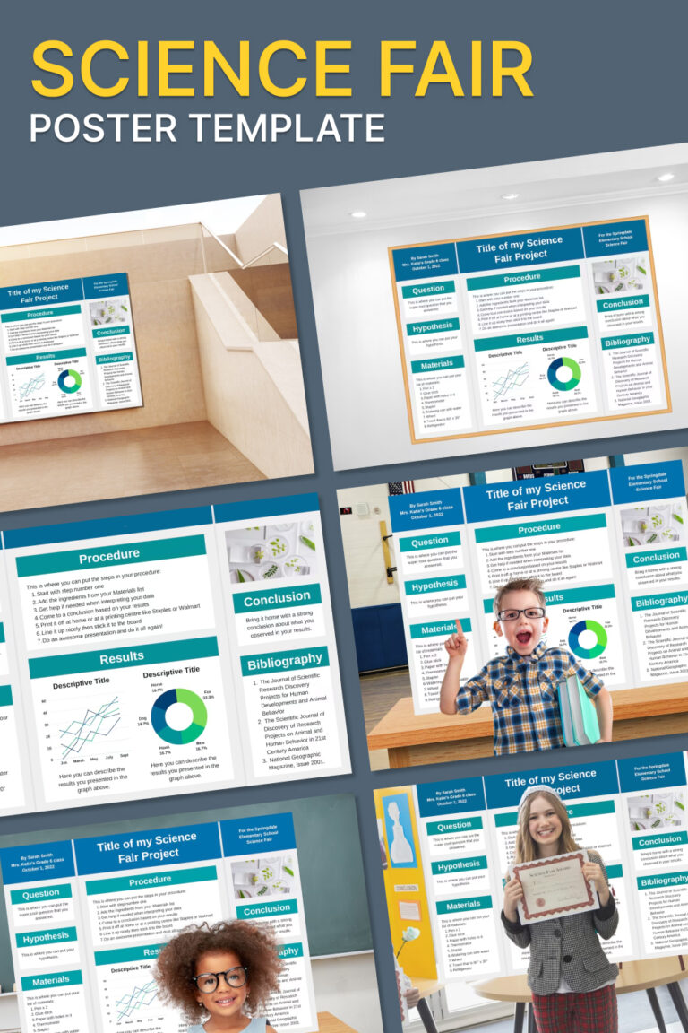 Science Fair Poster Template - Design For A 48x36" Display Board ...