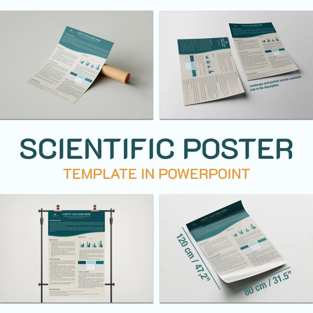 Scientific Poster Template In Powerpoint Warm Blue Academic Or Research ...