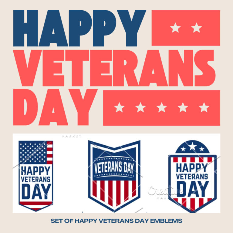 Set Of Happy Veterans Day Emblems. – MasterBundles