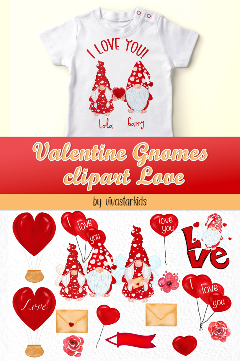 Valentine Gnomes Clipart Love – MasterBundles