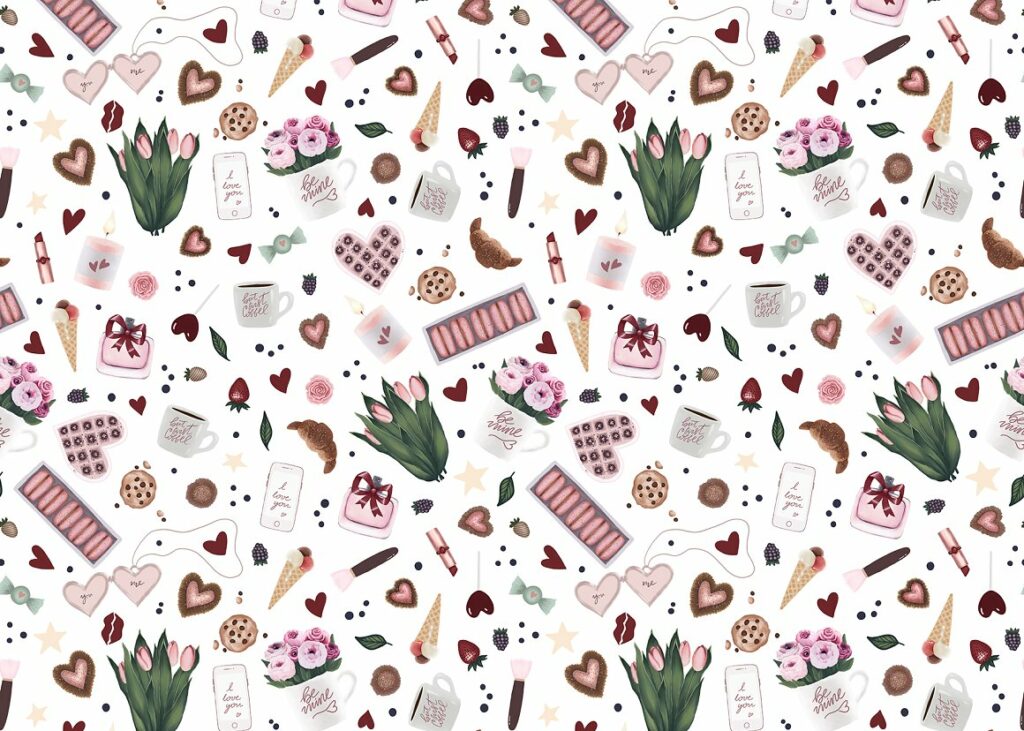 Romantic Valentine Seamless Pattern – MasterBundles