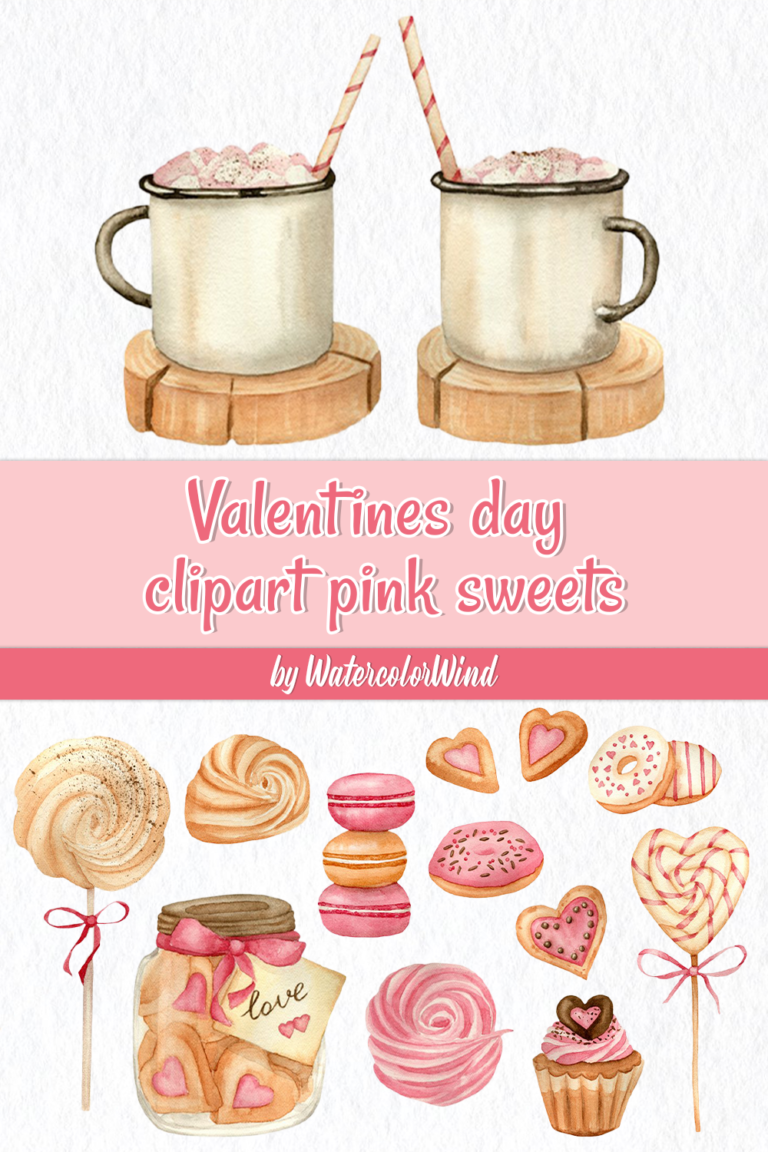 Valentines Day Clipart Pink Sweets – MasterBundles