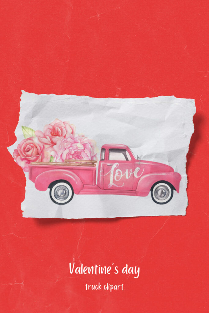 Valentine's Day Truck Clipart – MasterBundles