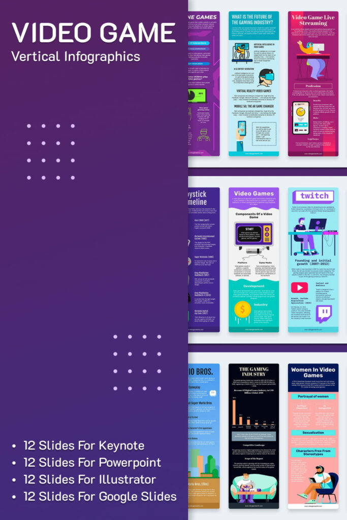 Video Game Vertical Infographics – MasterBundles
