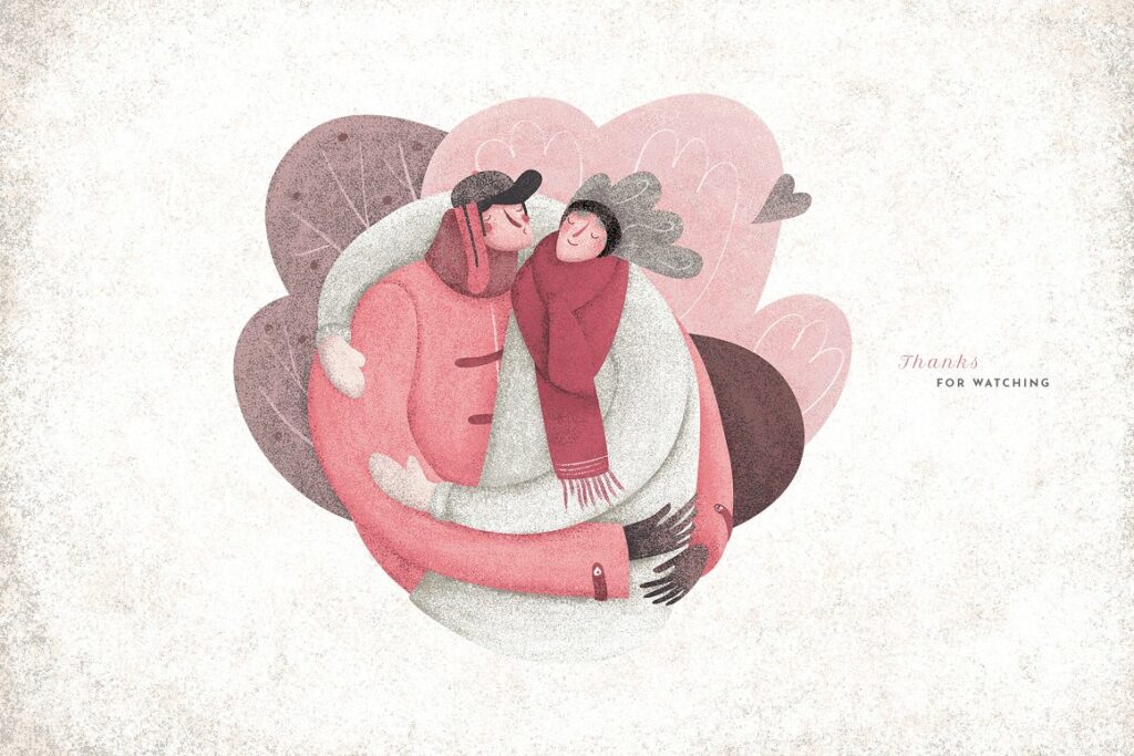 Winter Hugs Illustrations Set – MasterBundles