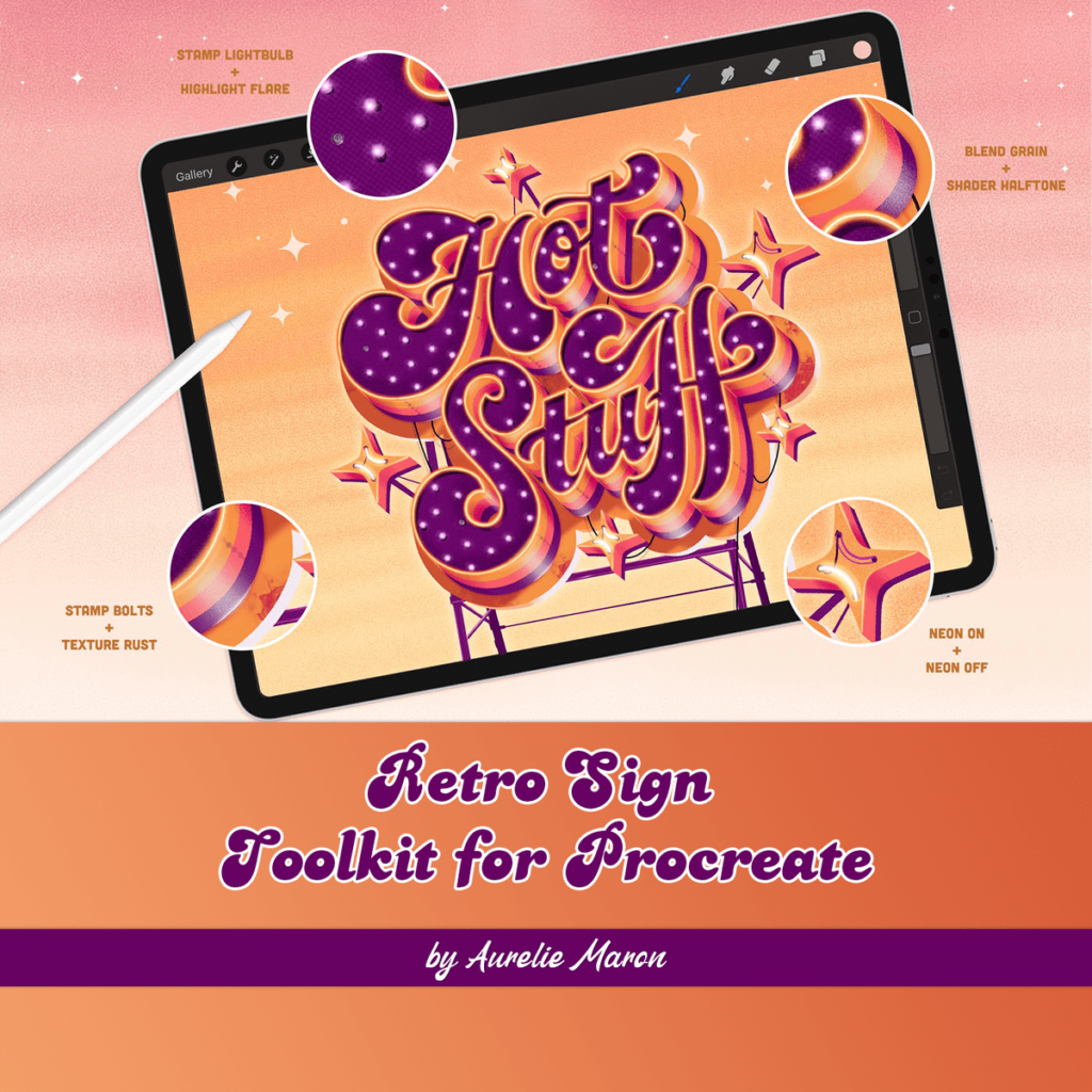 Retro Sign Toolkit for Procreate – MasterBundles