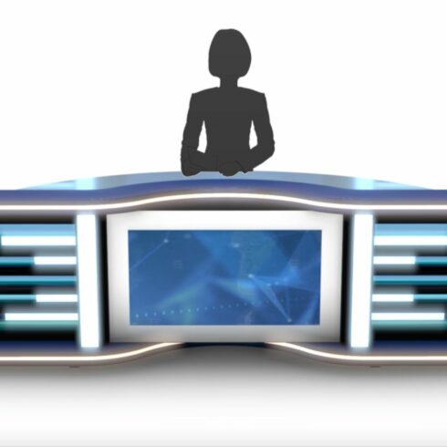 TV Studio Desk Collection (12 PCS) | MasterBundles