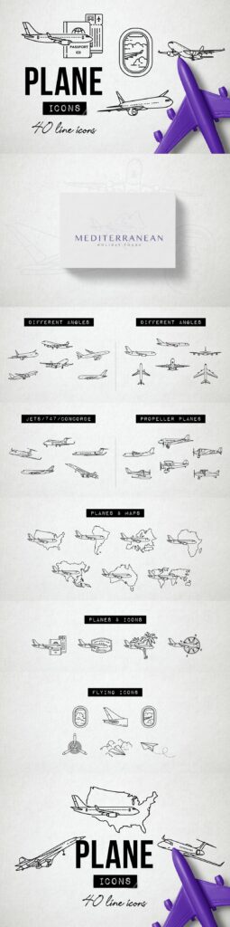 40 Plane Icons - Airplane, Travel – MasterBundles