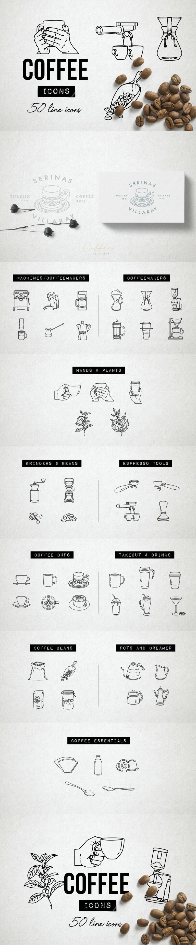 50 Coffee Icons Set - Graphics – MasterBundles