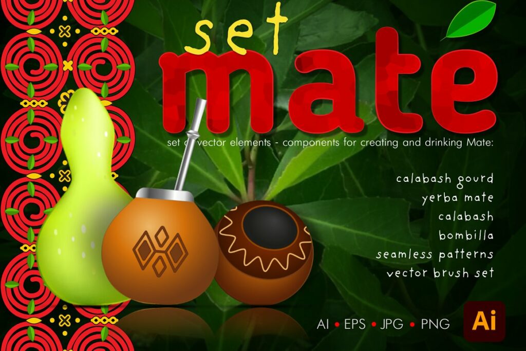 Mate. Objects, Brushes, Patterns. – MasterBundles